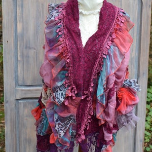 Scarf Wearable Art Scarf Gypsy Bohemian Fairy Scarf Shabby Chic Vintage ...