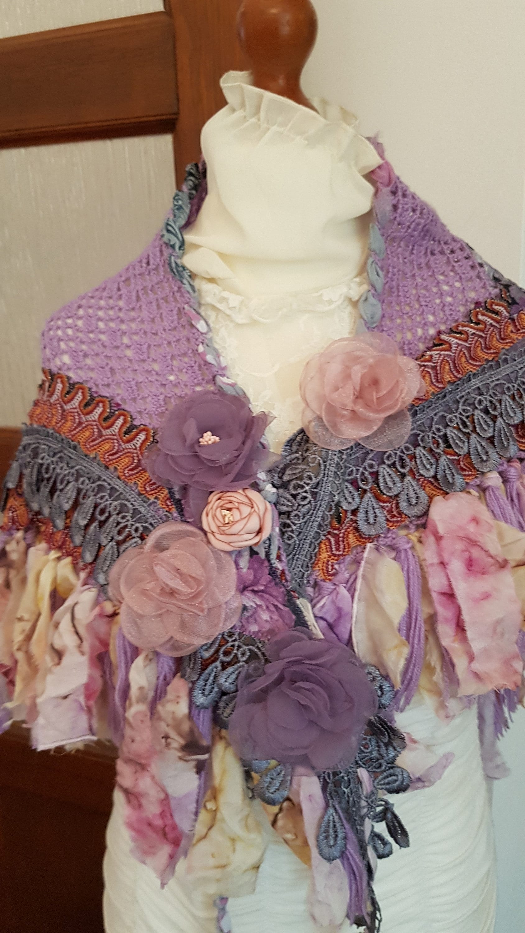 Bohemian Shawl Scarf Unique Wearable Art Gypsy Scarf Hand Made Scarf - Etsy