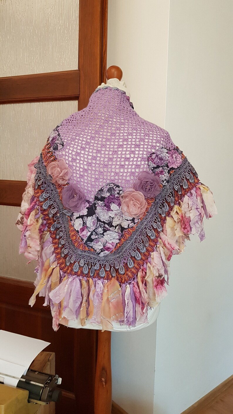 Bohemian Shawl Scarf Unique Wearable Art Gypsy Scarf Hand Made Scarf - Etsy