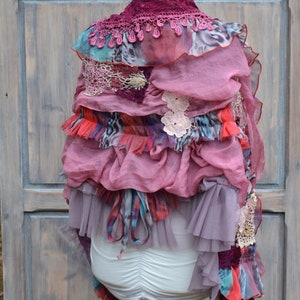 Scarf Wearable Art Scarf Gypsy Bohemian Fairy Scarf Shabby Chic Vintage ...
