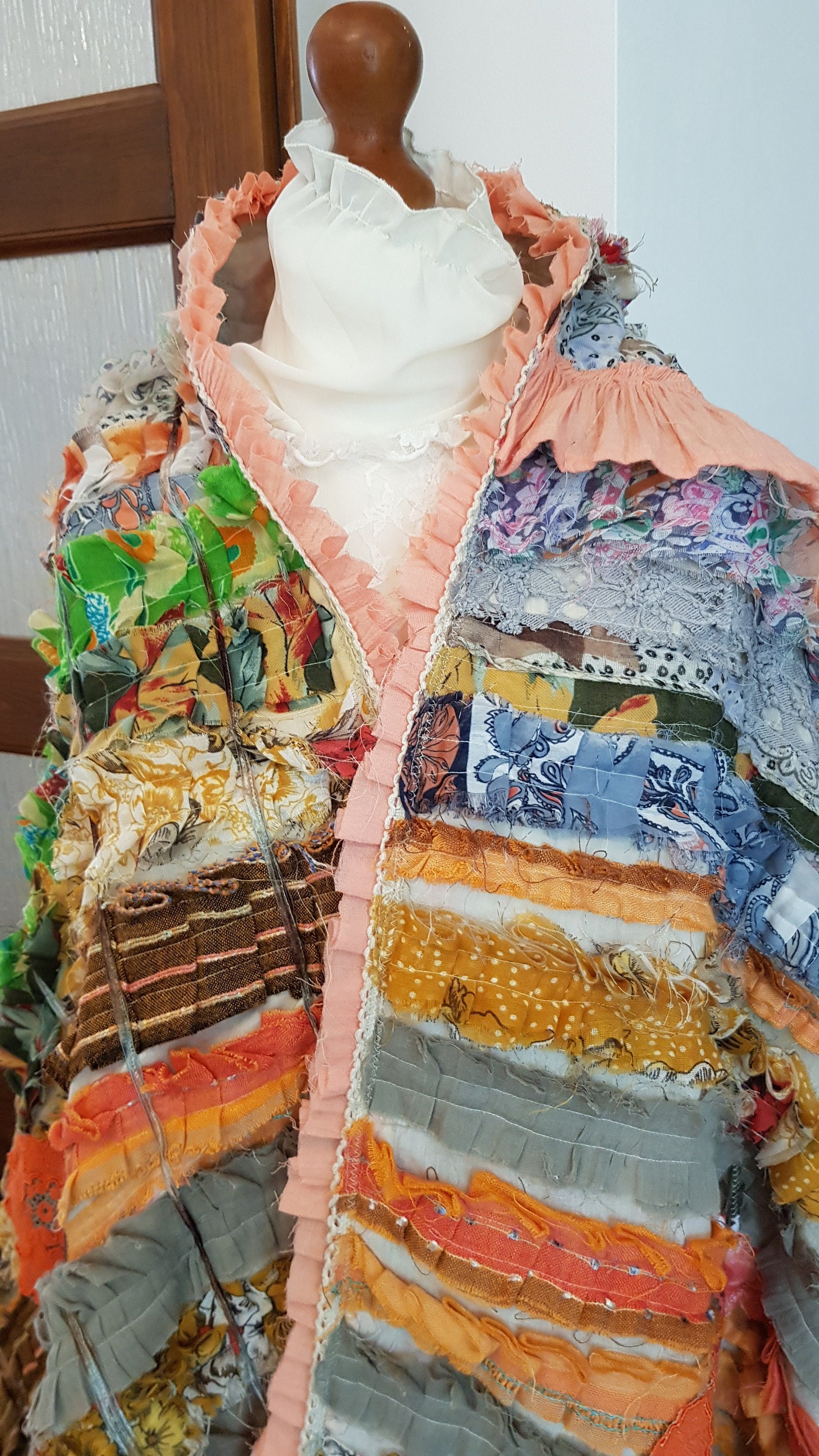 Scarf Wearable Art Scarf Gypsy Bohemian Fairy Scarf Shabby Chic Vintage ...