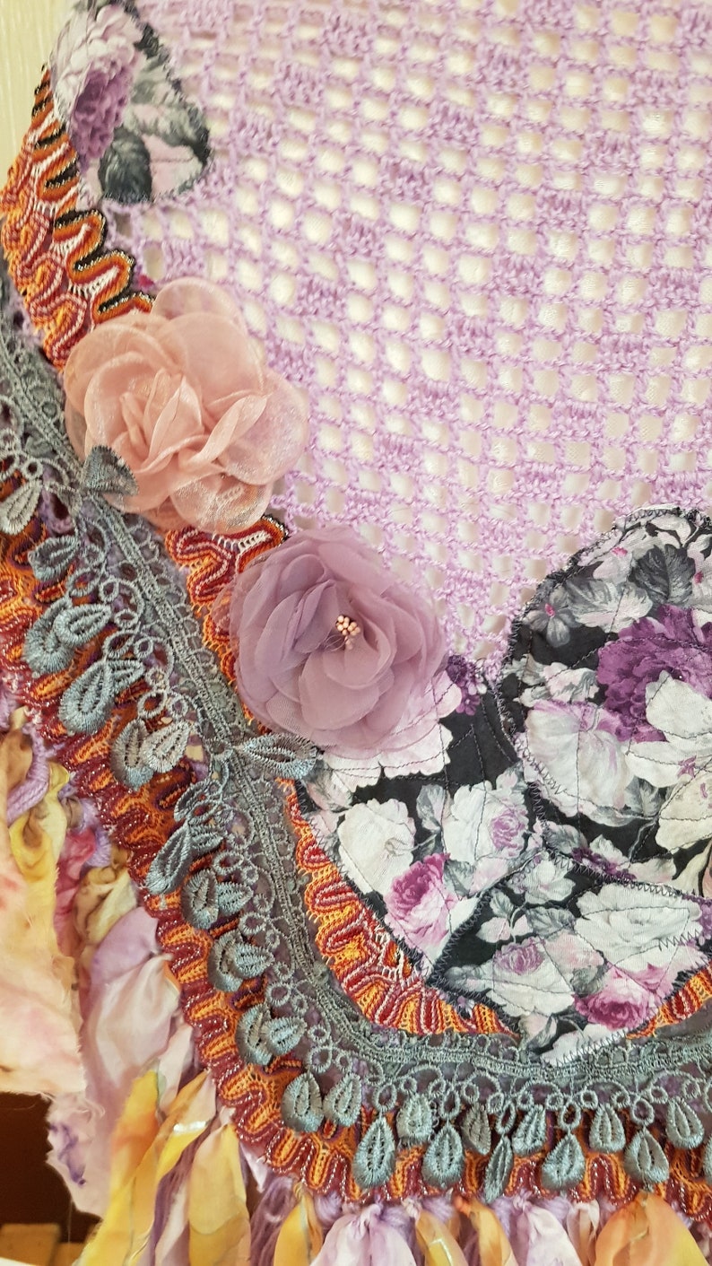 Bohemian Shawl Scarf Unique Wearable Art Gypsy Scarf Hand Made Scarf - Etsy