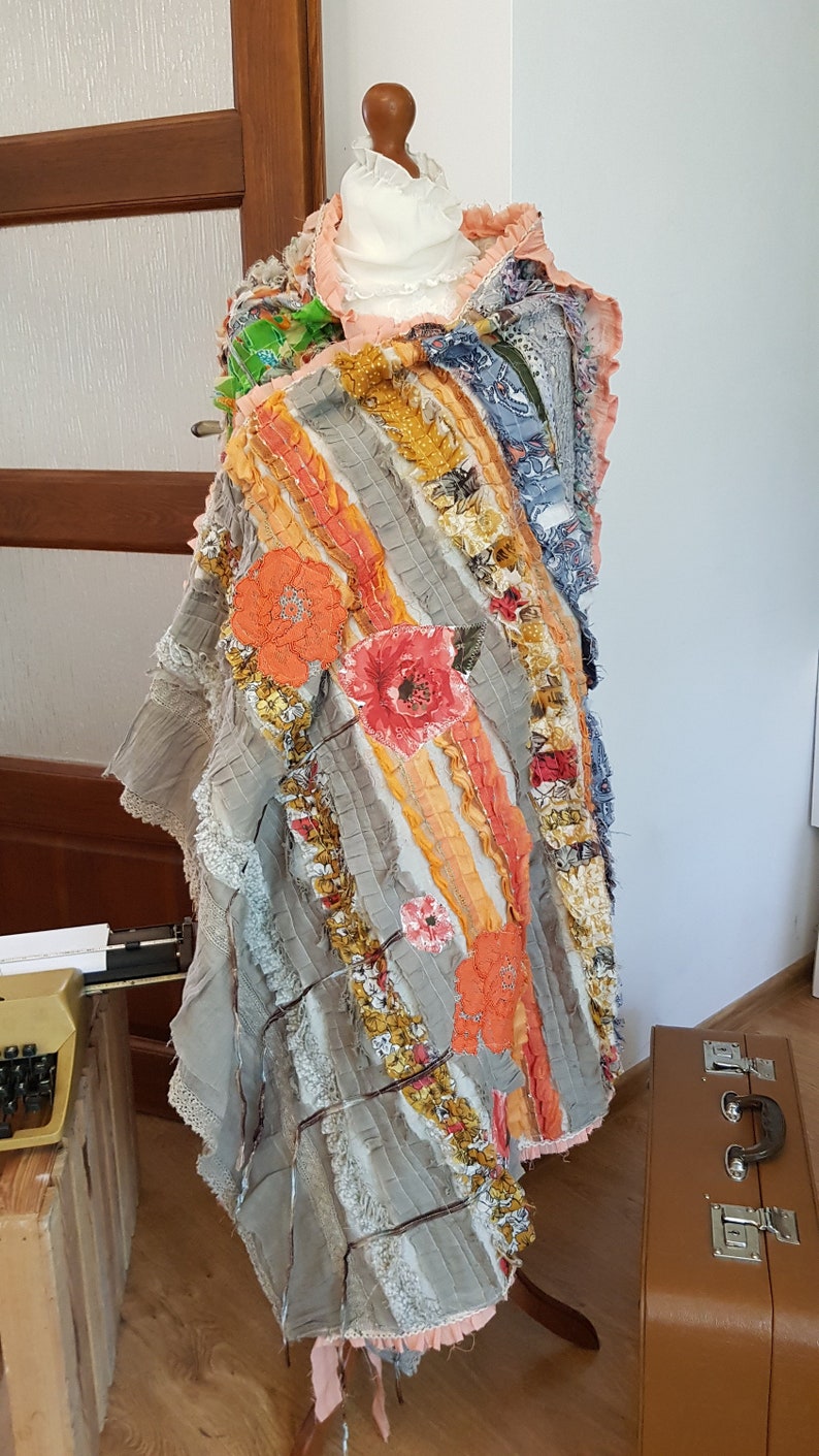 Scarf Wearable Art Scarf Gypsy Bohemian Fairy Scarf Shabby Chic Vintage ...