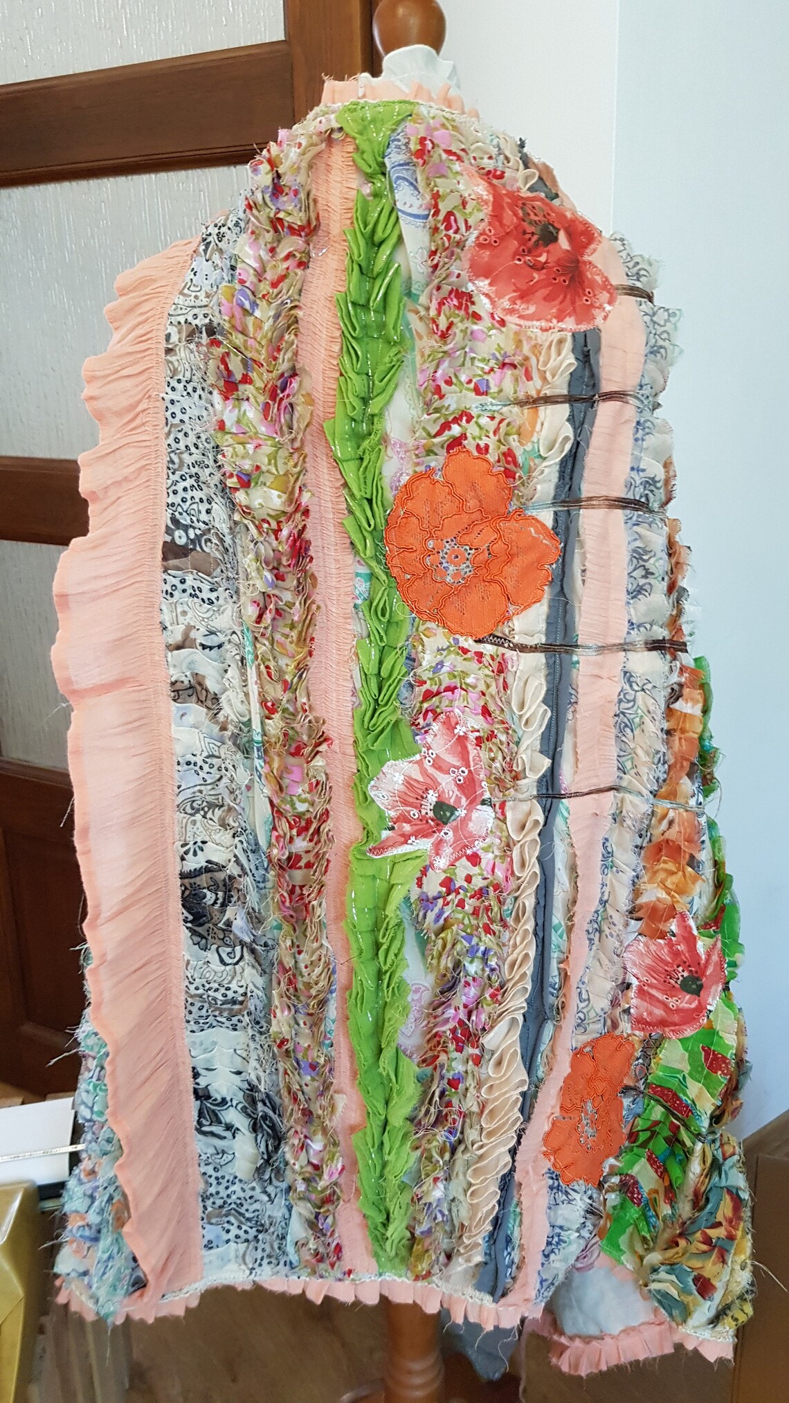 Scarf Wearable Art Scarf Gypsy Bohemian Fairy Scarf Shabby Chic Vintage ...