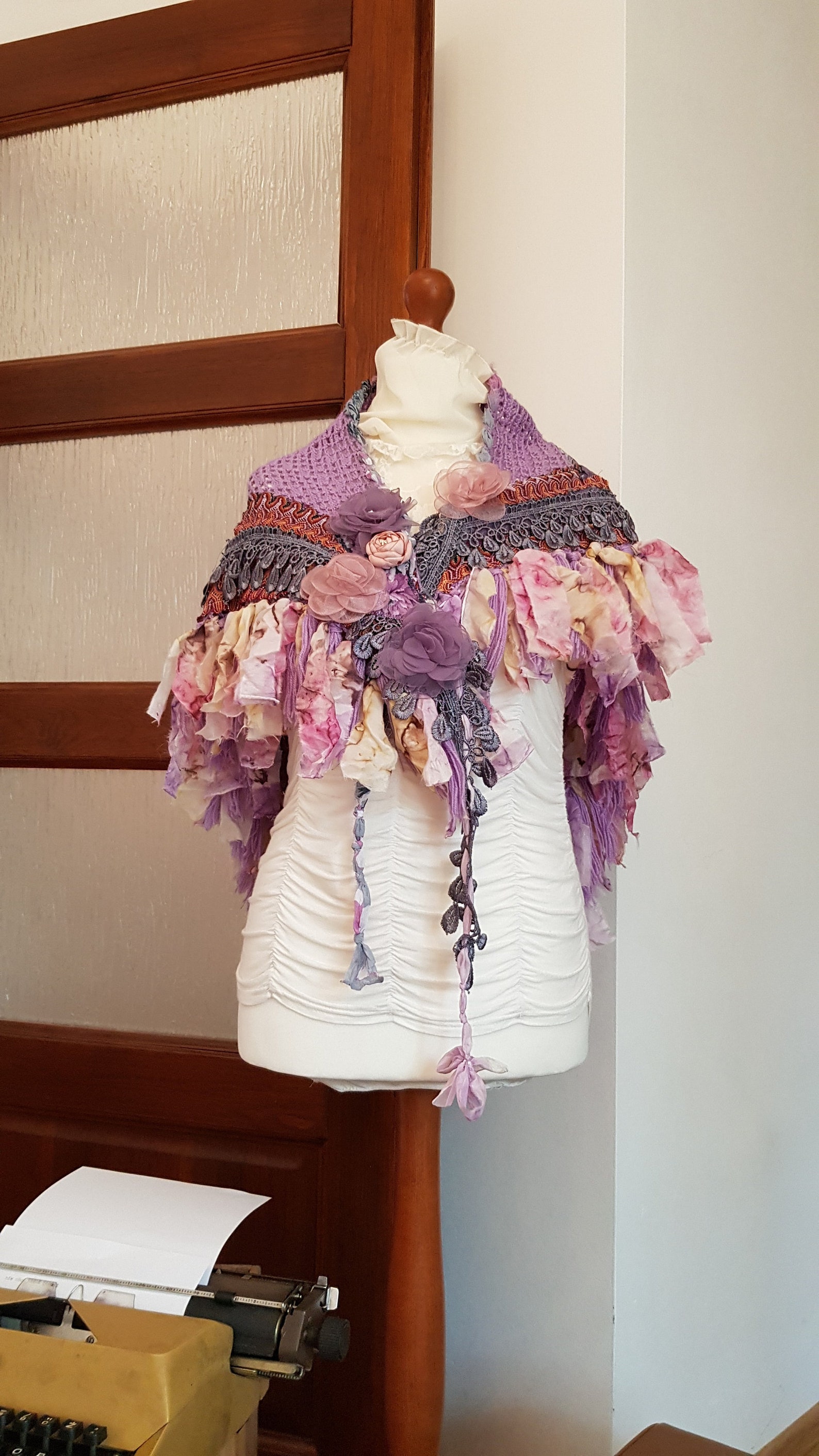 Bohemian Shawl Scarf Unique Wearable Art Gypsy Scarf Hand Made Scarf - Etsy