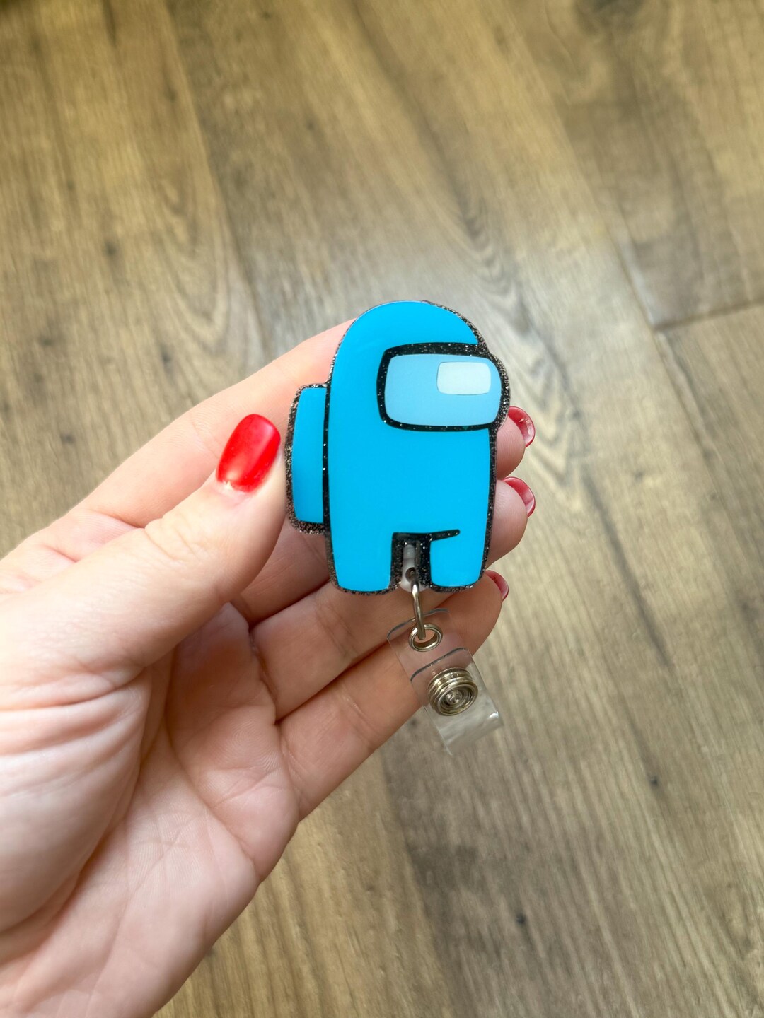 Among Us Blue Sus Badge Reel Gifts for Nurses Nurse Badge Reel Glitter ...