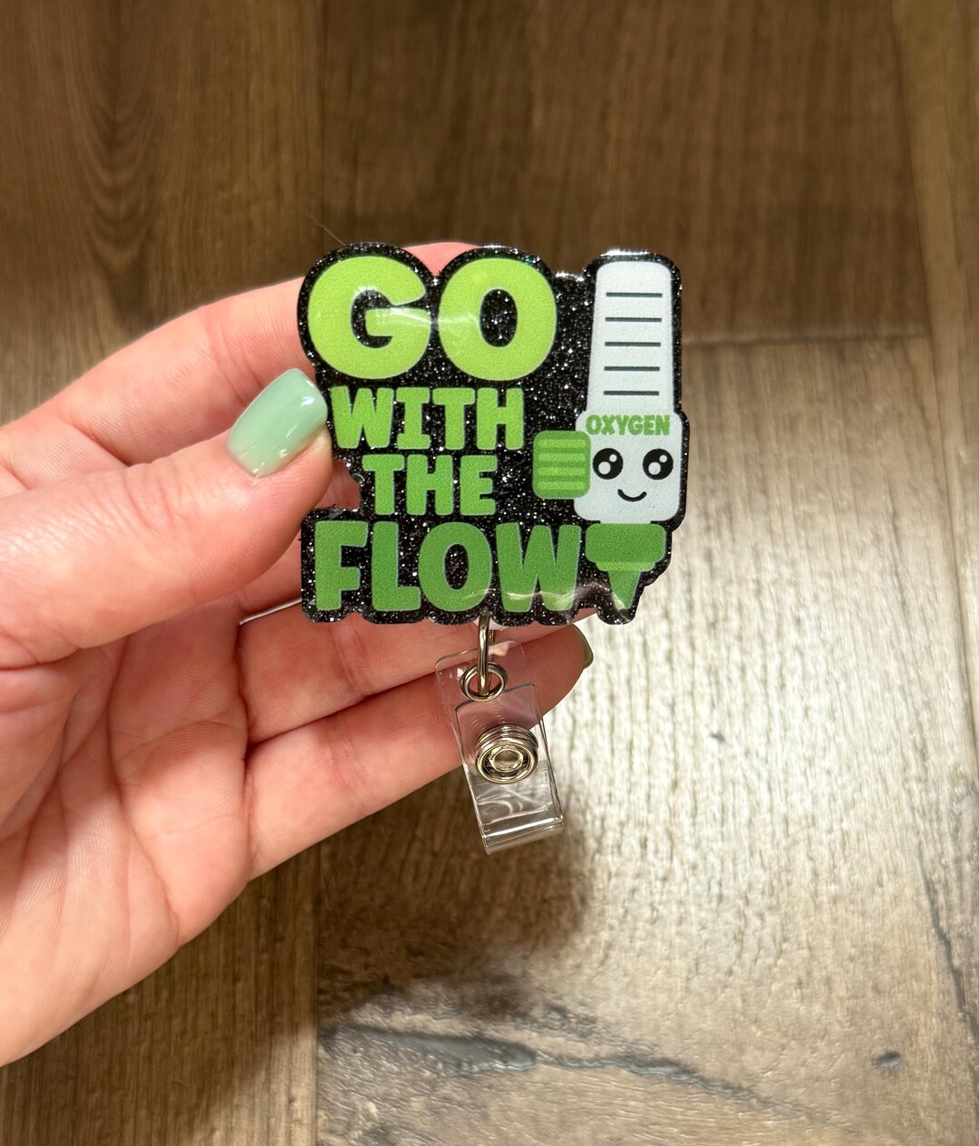 Go With the Flow Oxygen Flow Meter Badge Reel | RT Badge Reel ...