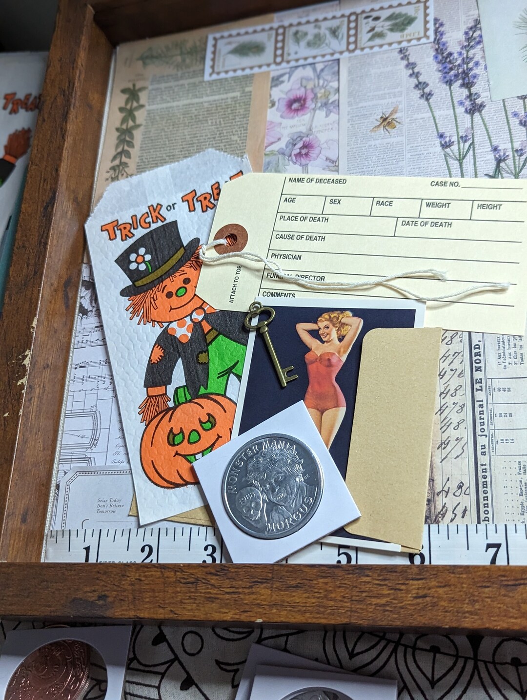 Vintage Ephemera Monster Mania Collector Coin rare Pinup - Etsy