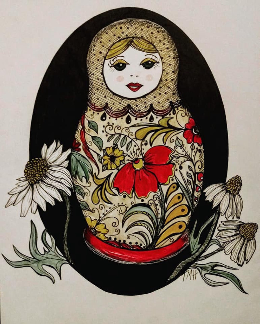 ORIGINAL DRAWING matryoshka - Etsy