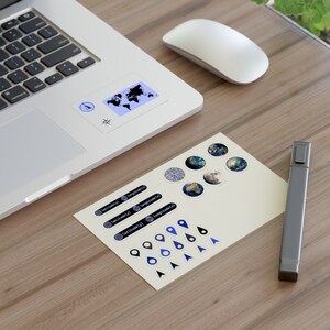 GIS Basics Sticker Sheet - Latitude/longitude, North Arrow - (blue) 6x4 ...