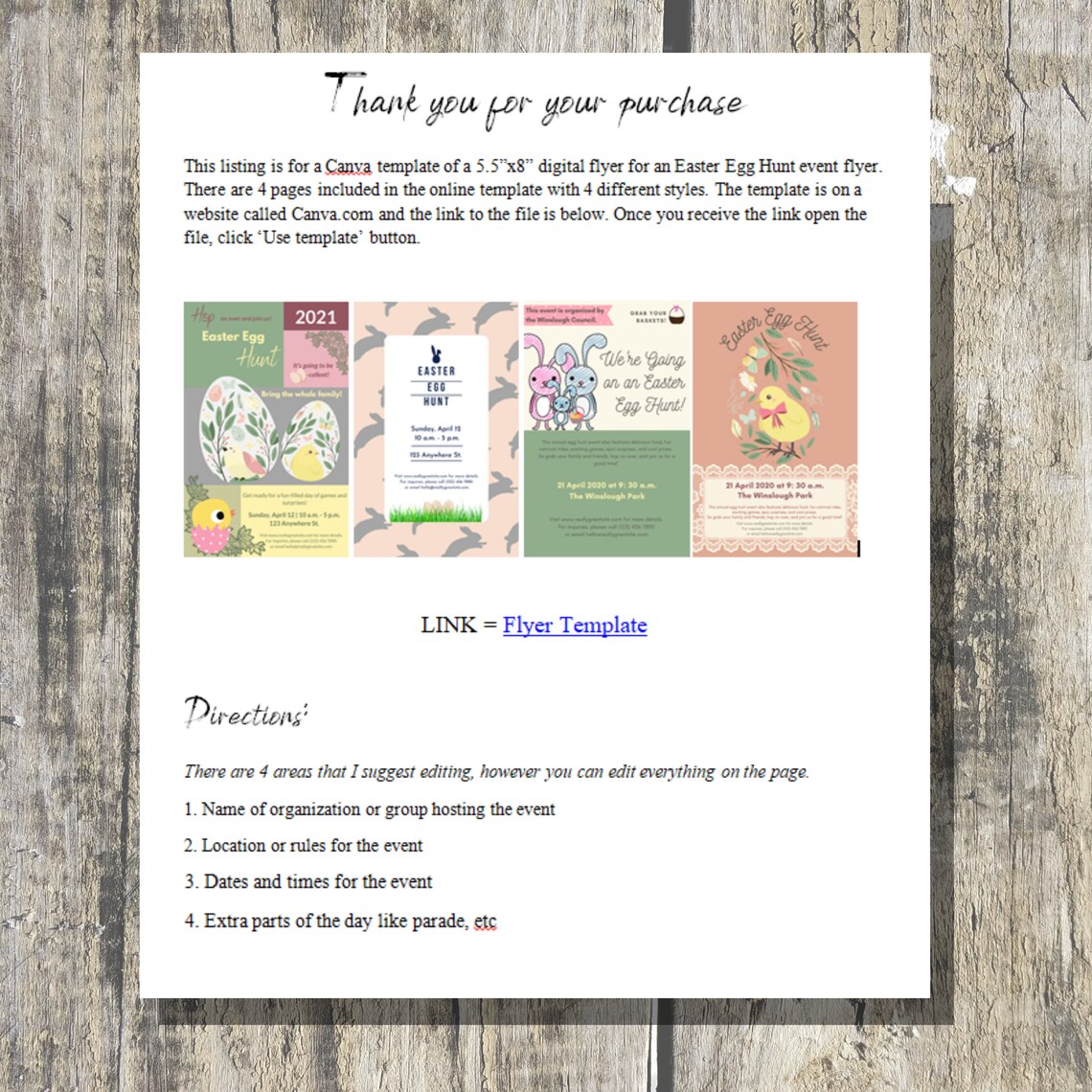 Canva Digital Template for an Easter Egg Hunt or Event - Etsy
