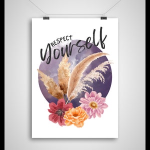 Printable Inspirational Poster "respect Yourself" - 8.5x11 Portrait - Etsy