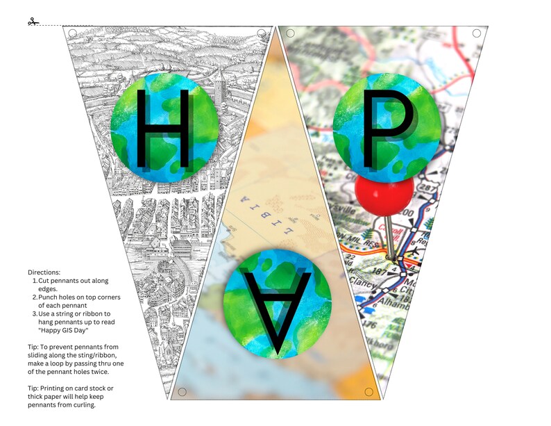 Happy GIS Day DIY Pennant Banner Digital Download Printable 8.5x11 - Etsy