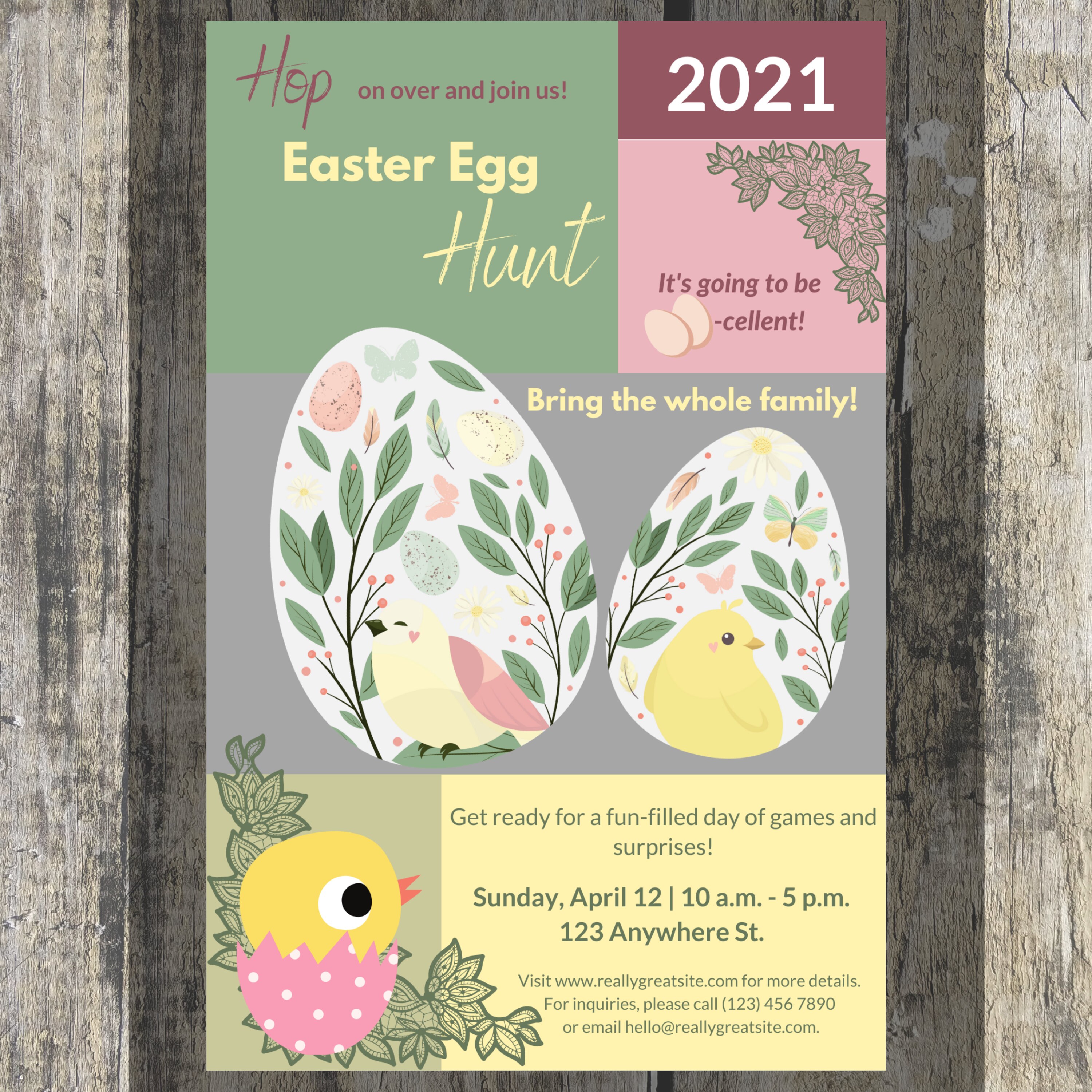 Canva Digital Template for an Easter Egg Hunt or Event - 5.5"x8" - Etsy