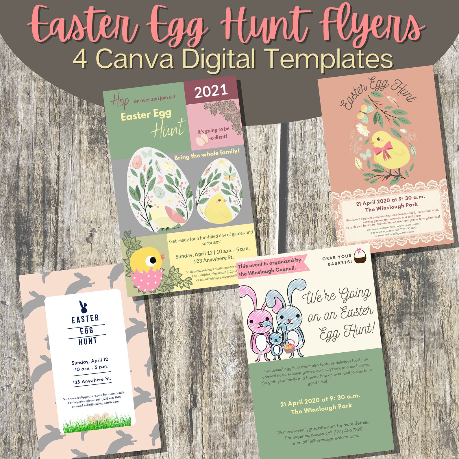 Canva Digital Template for an Easter Egg Hunt or Event - 5.5"x8" - Etsy