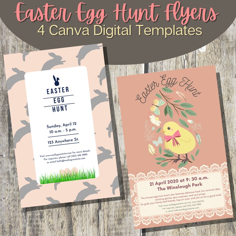 Canva Digital Template for an Easter Egg Hunt or Event - 5.5"x8" - Etsy