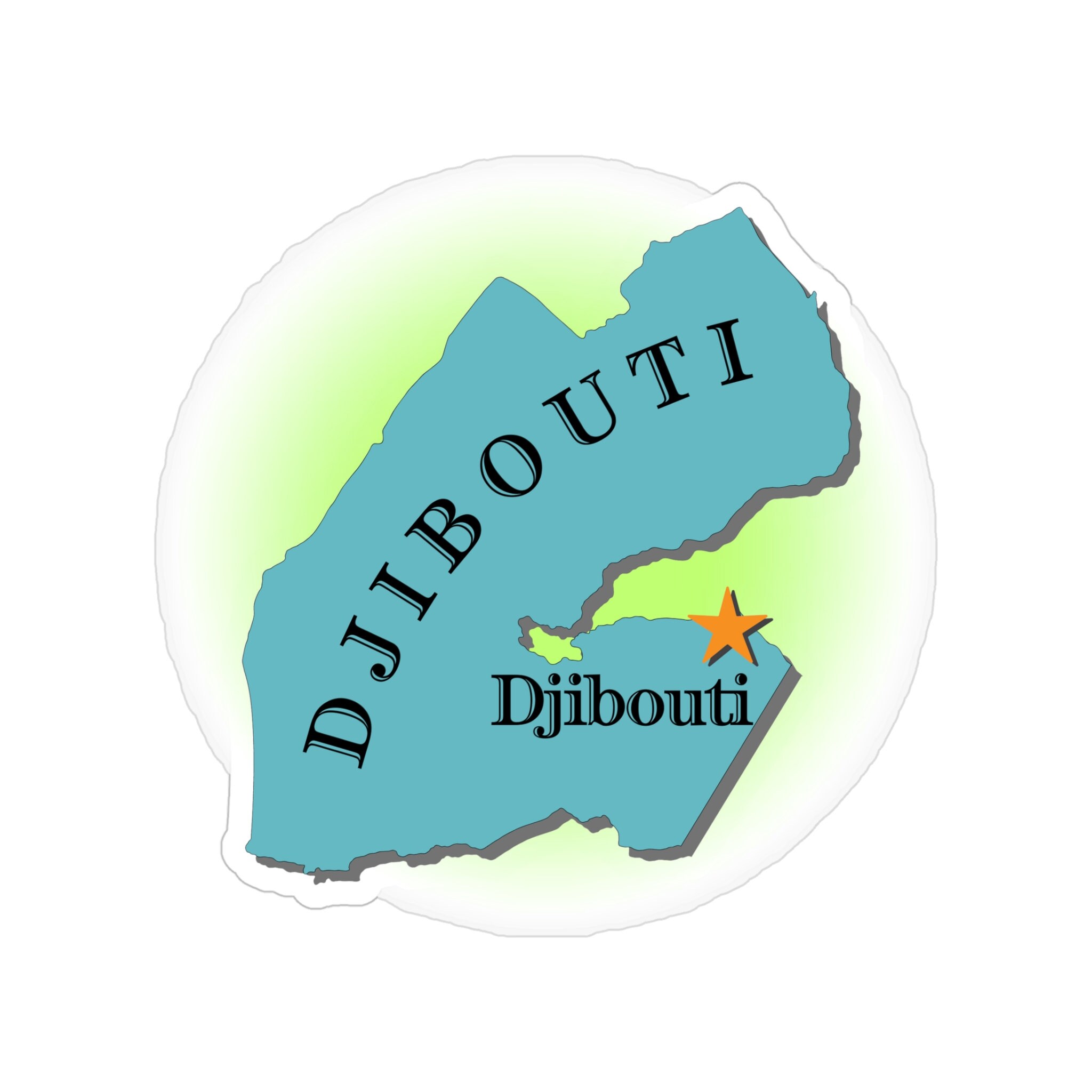 Sticker - Djibouti GIS Geography, Die-cut, 1pcs, Transparent, Outdoor ...