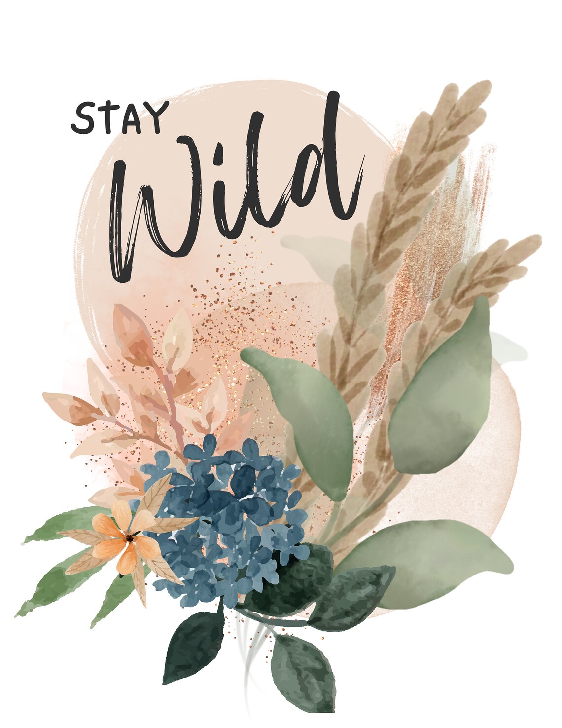 Printable Inspirational Poster "stay Wild" - 8.5x11 Portrait - Etsy