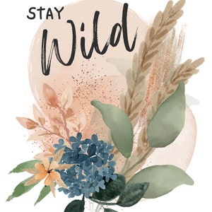 Printable Inspirational Poster "stay Wild" - 8.5x11 Portrait - Etsy