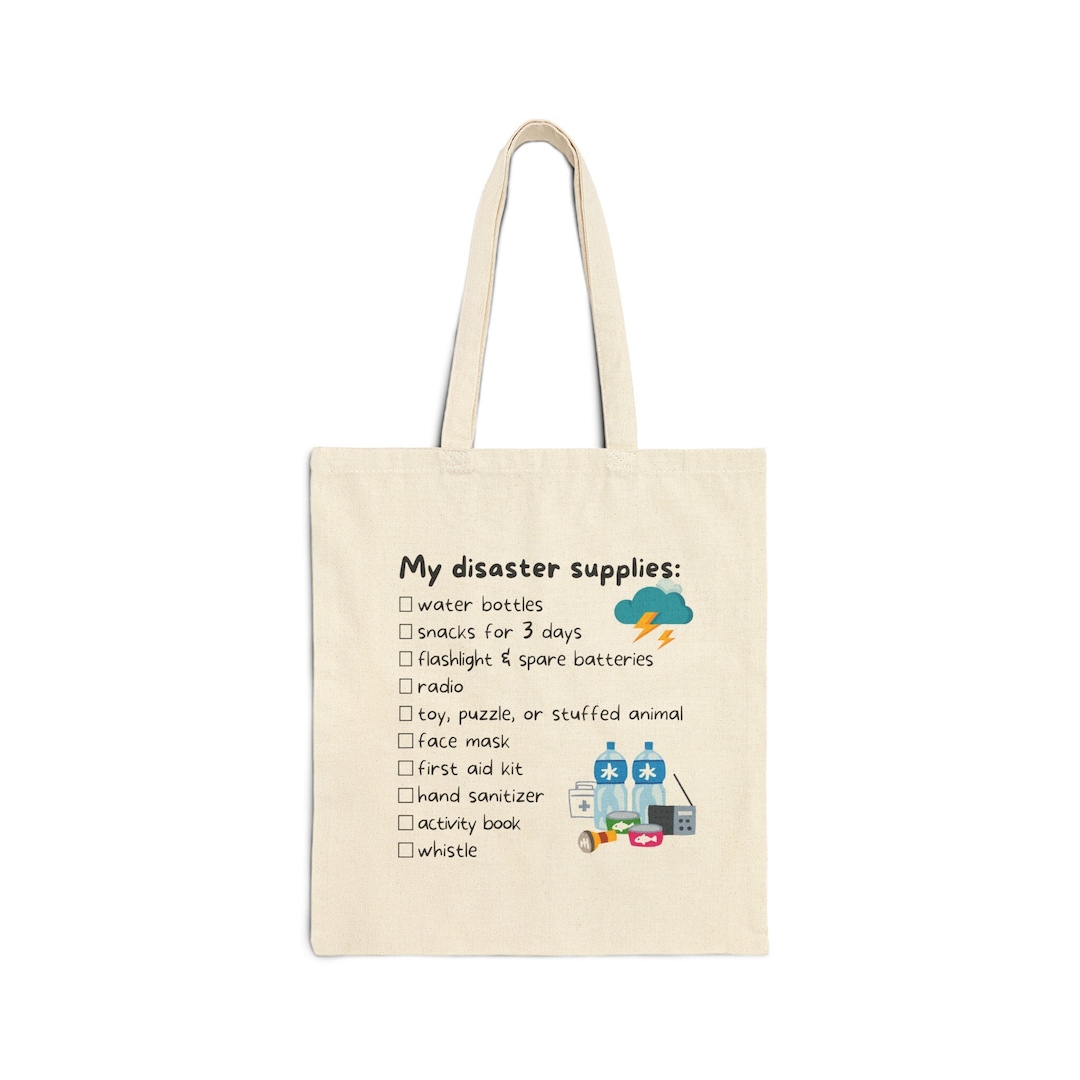 Kids Emergency Kit Tote Bag With Checklist – Disaster Preparedness for ...
