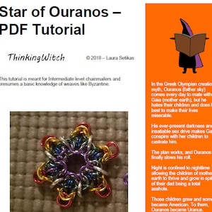 Chainmaille Tutorial - PDF - Star of Ouranos Chainmail Pendant - 6 ...