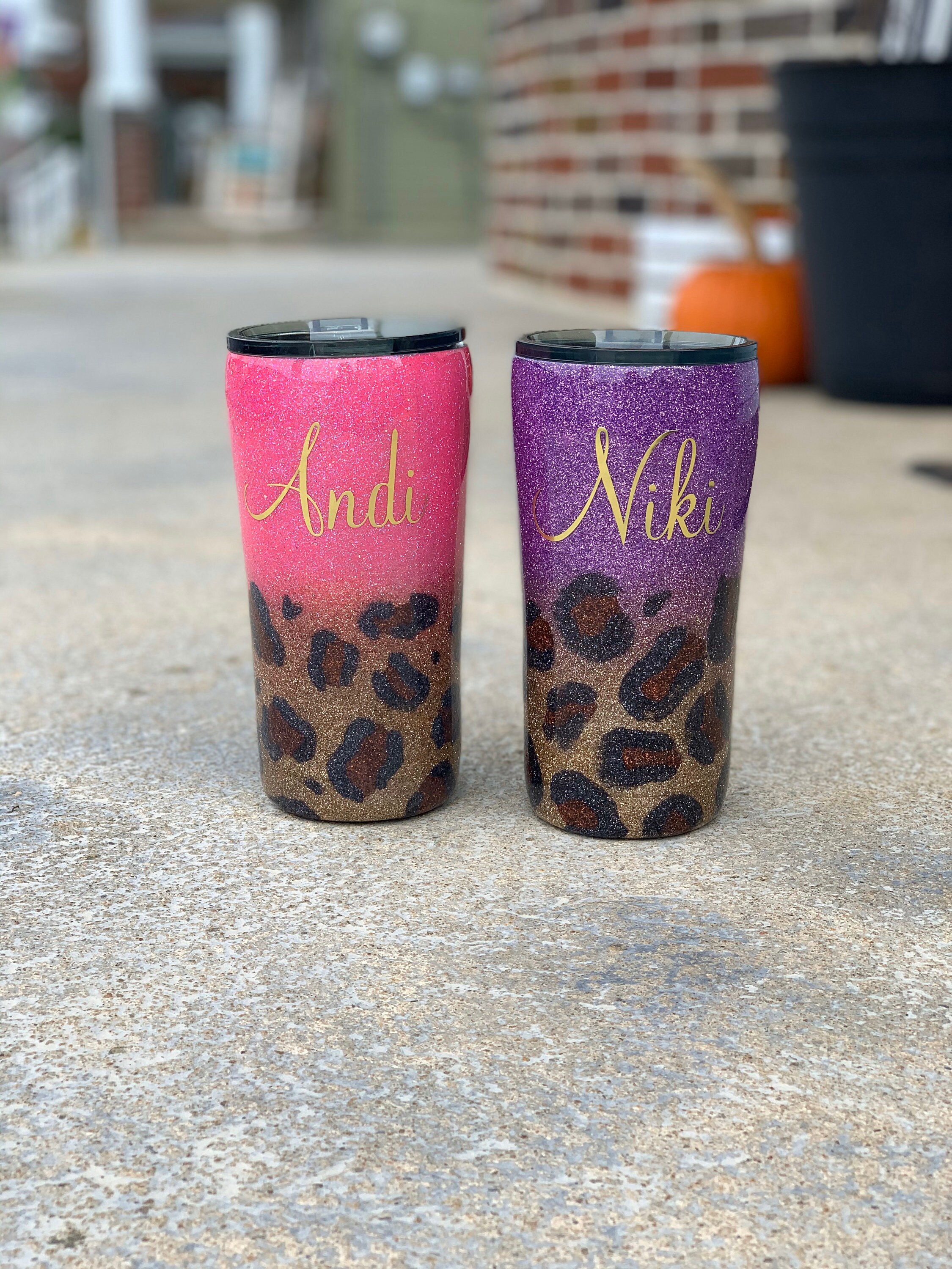 Leopard Ombre Glitter Tumbler Cheetah Glitter Ombre Tumbler - Etsy