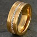 Yellow Gold Tungsten Ring, Mens Wedding Band 8mm - Etsy