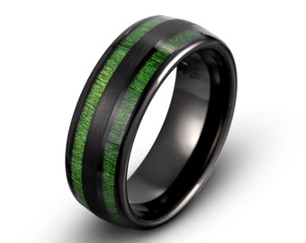 Green Tungsten Ring | Etsy