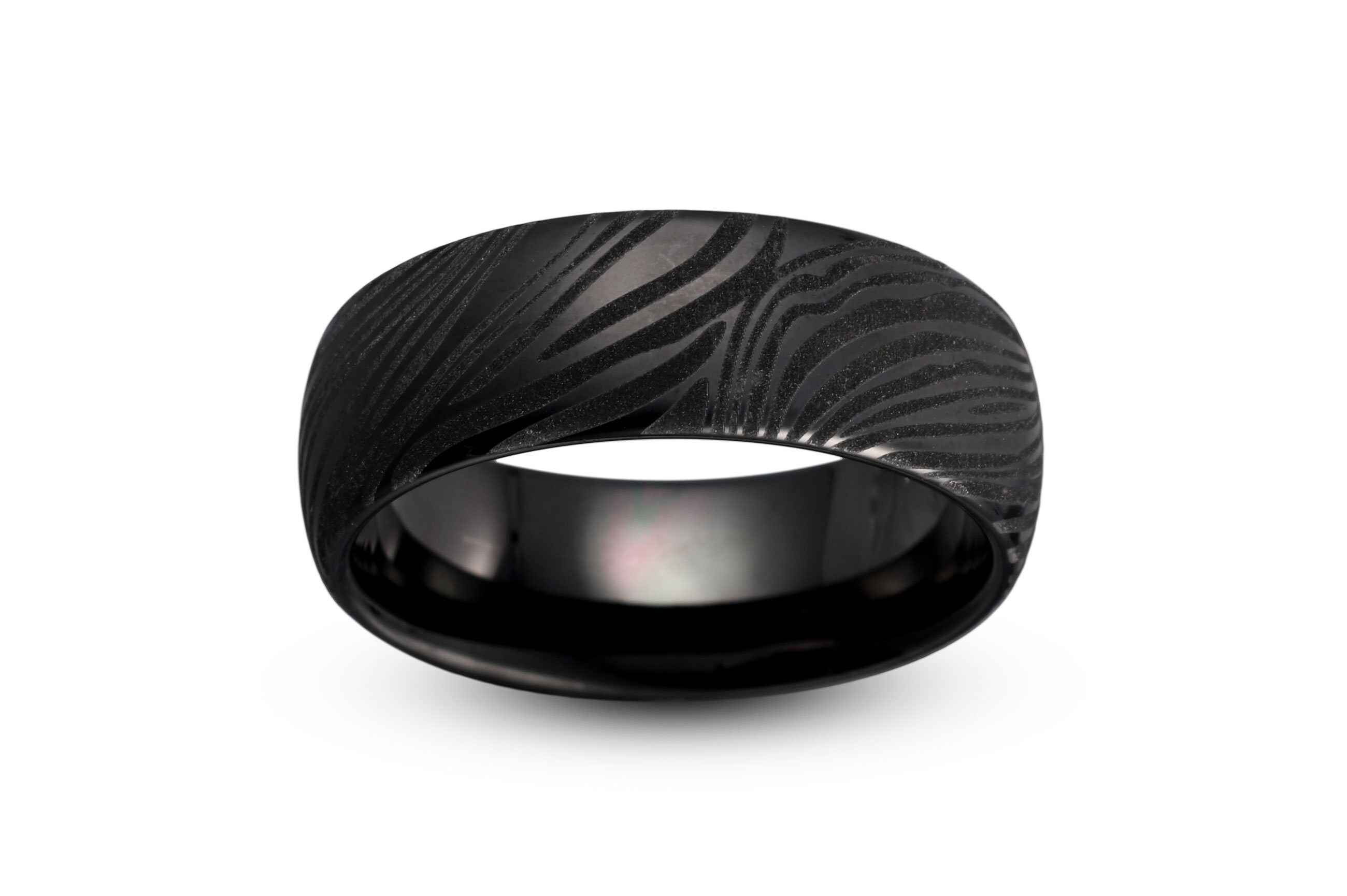 Damascus Ring Tungsten Ring Men's Tungsten Wedding Band | Etsy