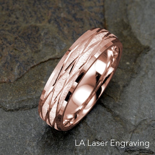 Rose Gold Ring Mens Wedding Band Mens Wedding Ring Solid - Etsy