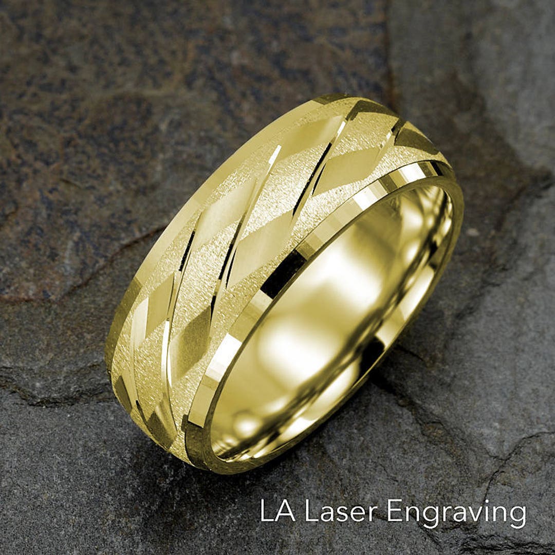 14k Gold Ring Mens Wedding Band 14k Solid Gold Ring Mens - Etsy