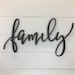 Family Word Cut Out, Laser Cut, Wood Words, Wood Cut Word, Wall Word ...