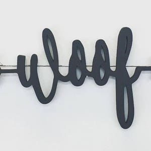Woof Arrow Word Cut Out, Wood Cut Word, Laser Cut, Wood Words, Wall ...