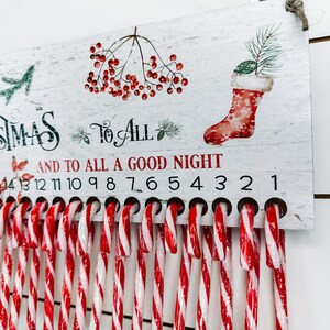 Christmas Countdown Calendar, Candy Cane Countdown Sign, Personalized ...