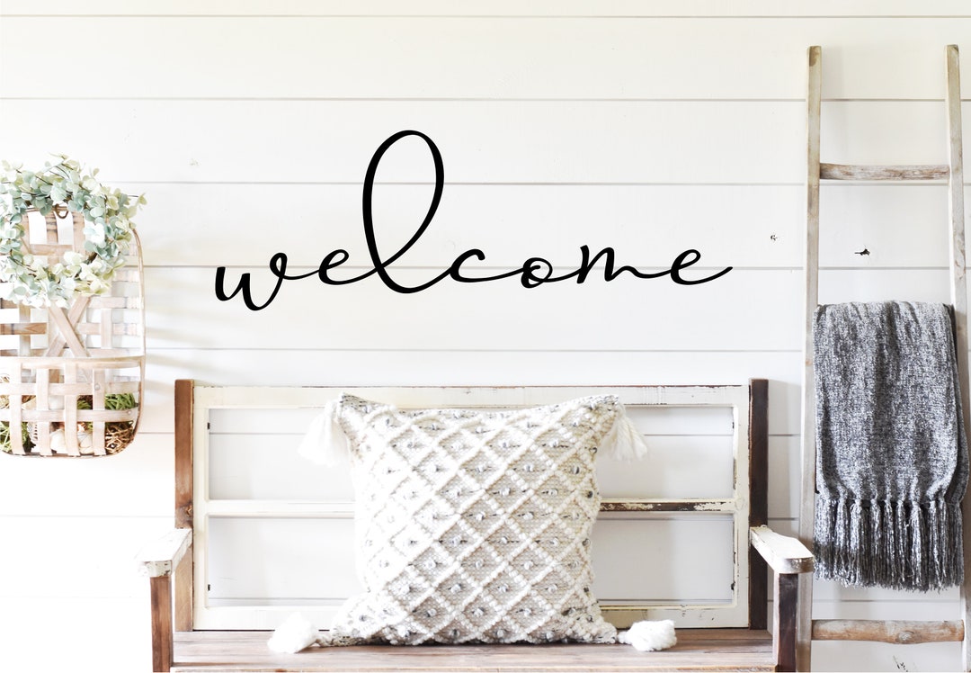 Welcome Word Cut Out, Wood Cut Word, Laser Cut, Wood Word, Home Decor ...