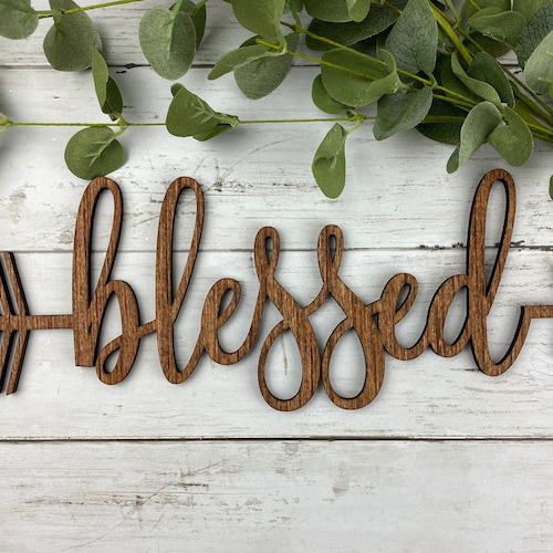 Welcome Script Word Wood Sign Wooden Words Sign Art Rustic - Etsy