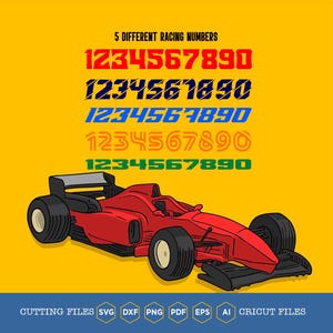 Racing Numbers Svg | Custom Numbers SVG | Font Cuttable Design SVG ...