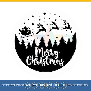 Merry Christmas SVG | Christmas Deer Winter Scene | Christmas Night SVG ...