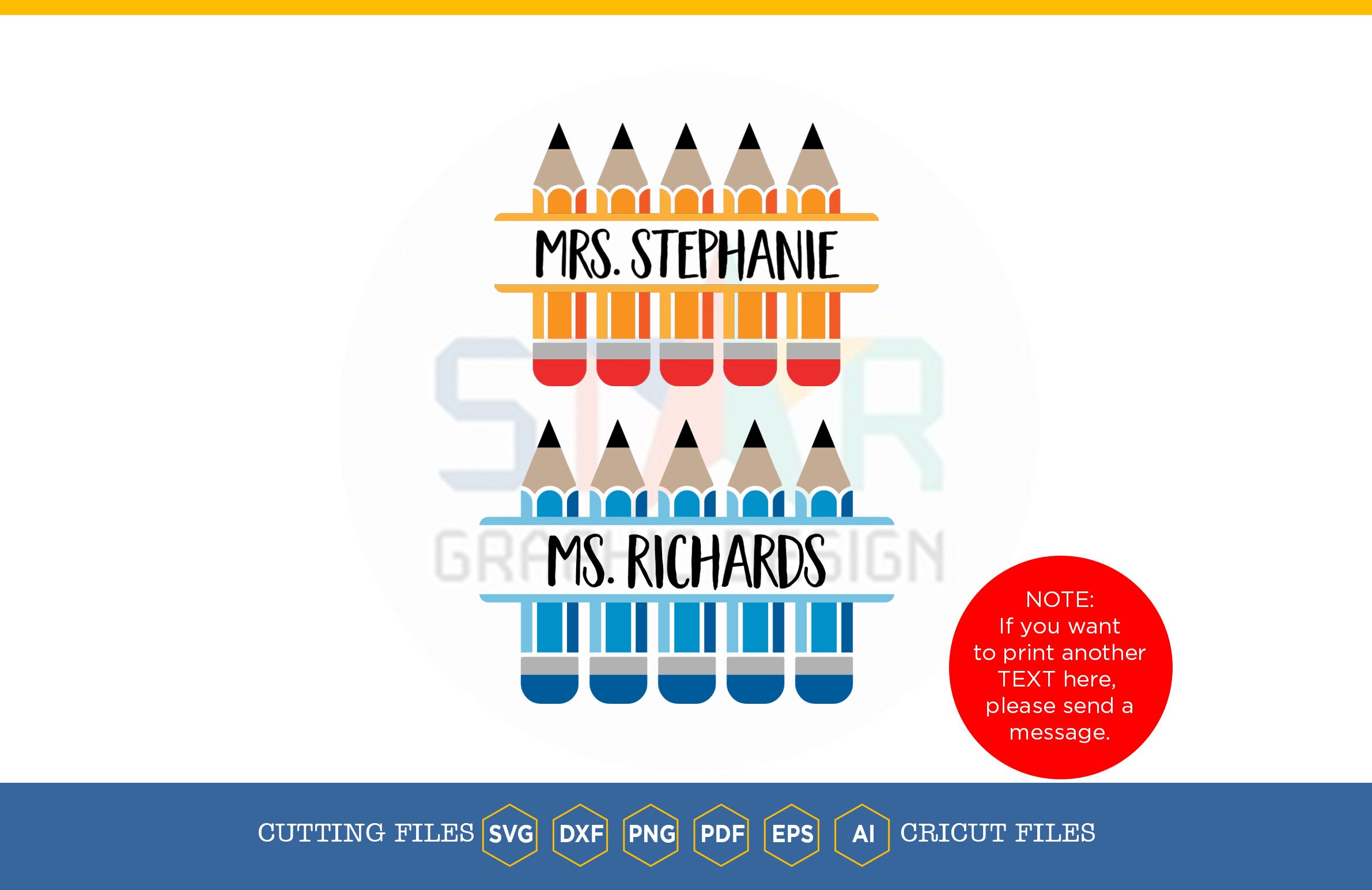 Pencil Name Frame SVG Teacher SVG Digital Download Cricut - Etsy
