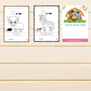 ABC Book Baby Shower Game Woodland Greenery Alphabet Coloring Book Baby ...