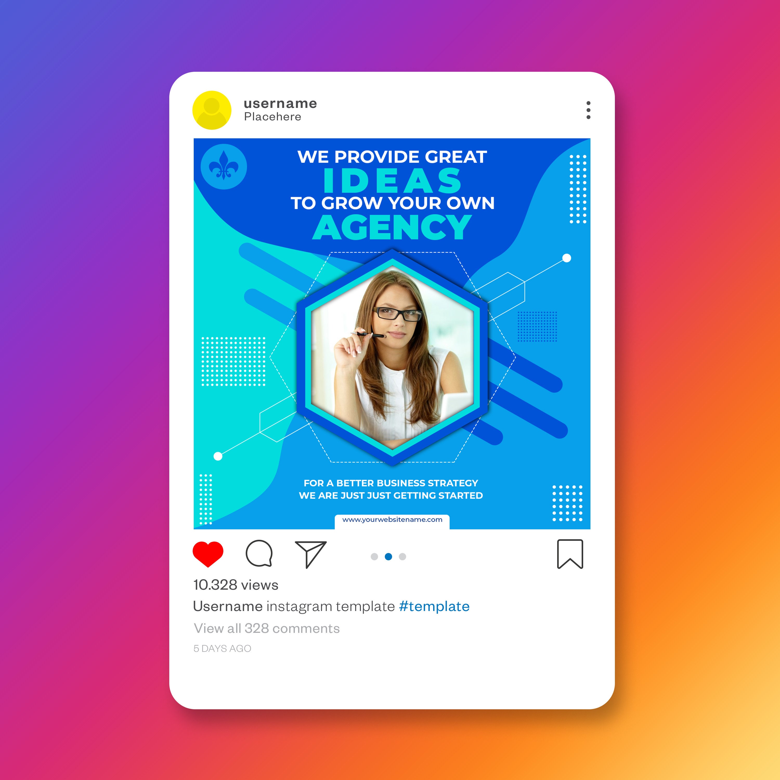 Instagram Post Templates for Adobe Photoshop Social Media - Etsy