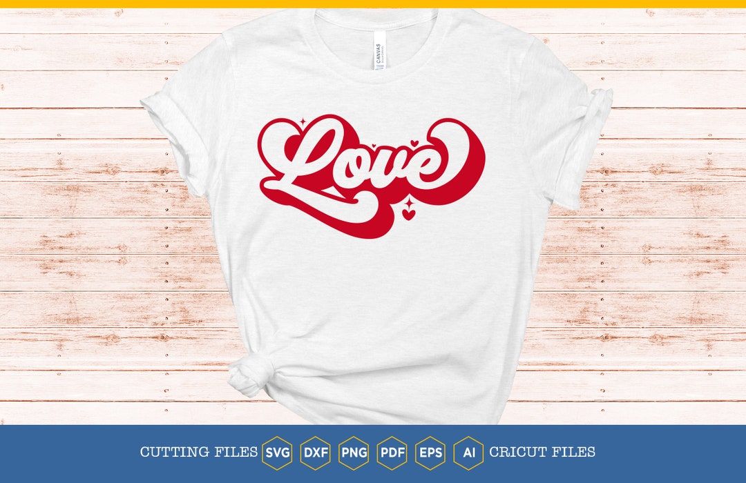 Love Hearts SVG - Retro Love SVG - Love Cutfile - Groovy Love Svg ...