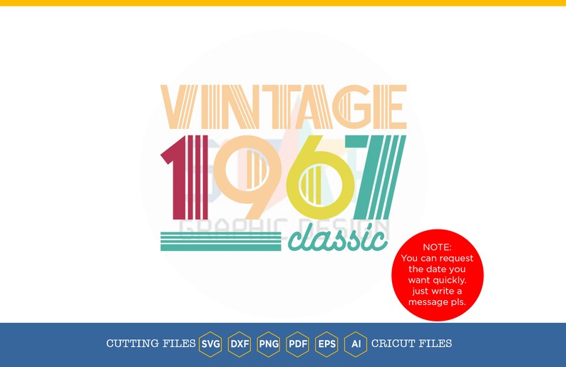 Vintage 1967 Birthday SVG: Retro Shirt Design (digital Download) - Etsy