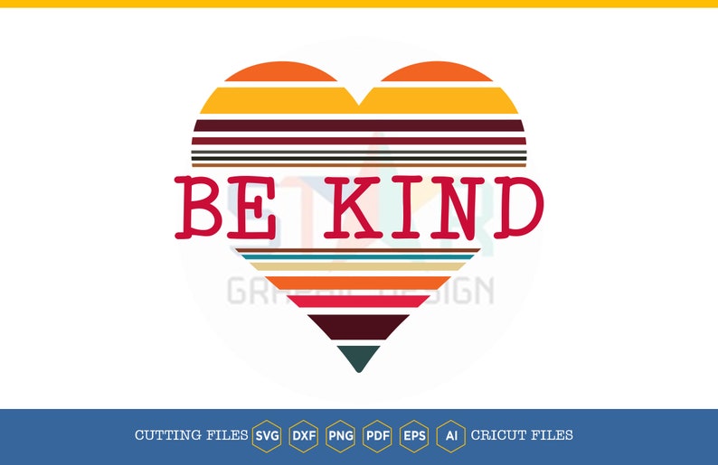 Be Kind Svg Be Kind Heart Svg Color Heart Svg Hippie - Etsy