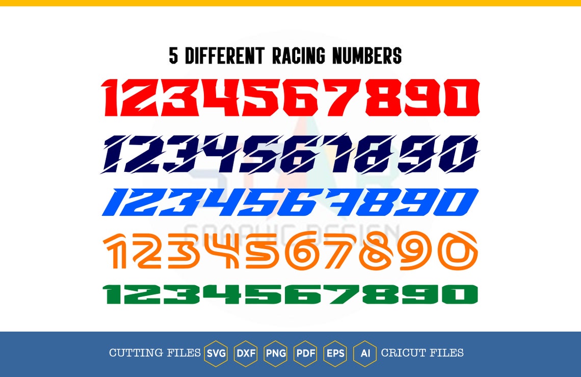 Racing Numbers Svg Custom Numbers SVG Font Cuttable Design - Etsy UK