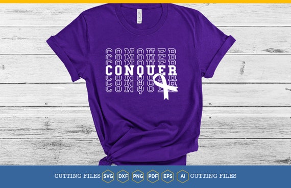 Conquer Svg Breast Cancer Awareness SVG Png Eps Distressed | Etsy