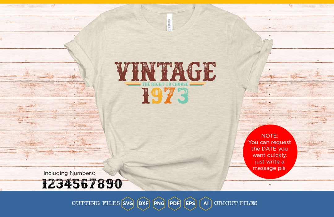 Vintage 1973 Svg | the Right Ot Choose | Classic SVG | Birthday Svg ...