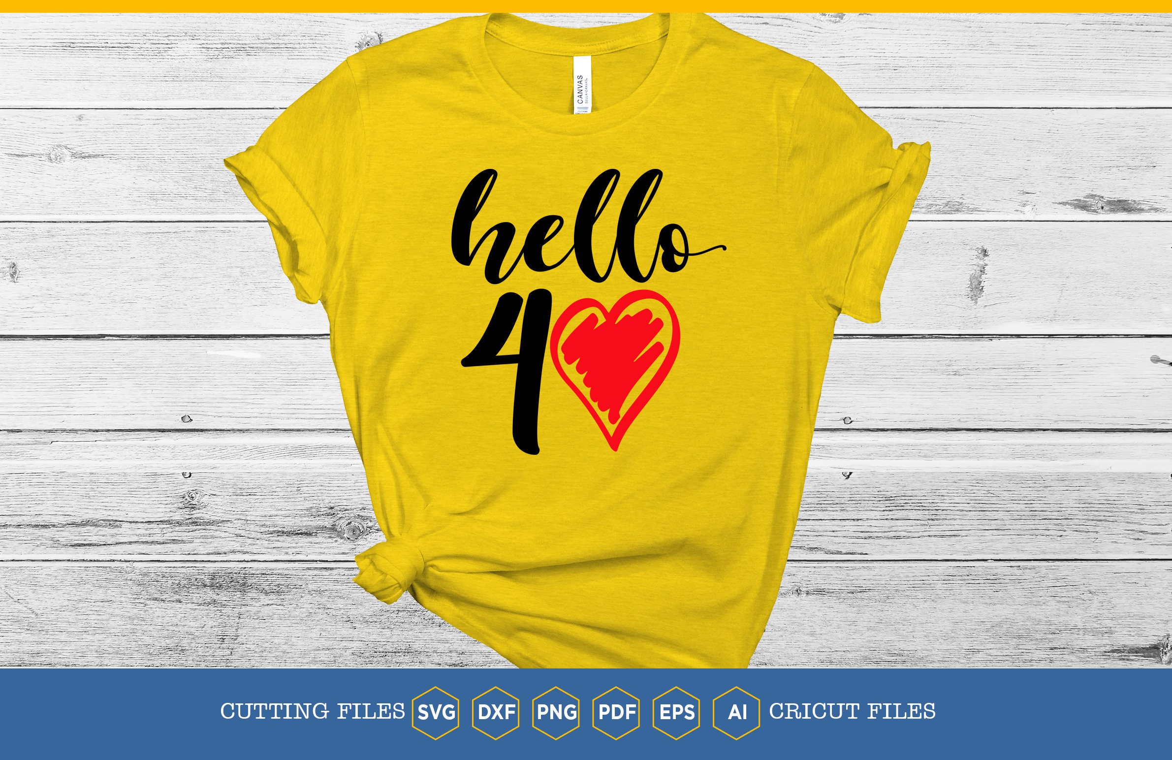 Hello Forty SVG Forty and Fabulous SVG Fortieth Birthday - Etsy