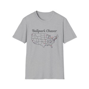 Ballpark Chaser T-shirt for Adult Baseball Shirt With Baseball Stadiums ...