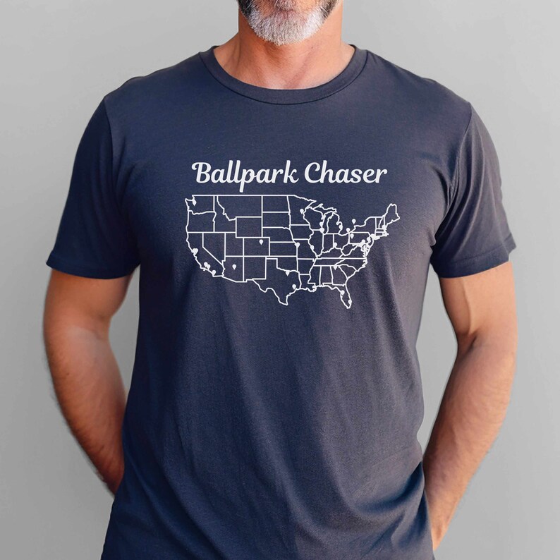 Ballpark Chaser T-shirt for Adult Baseball Shirt With Baseball Stadiums ...